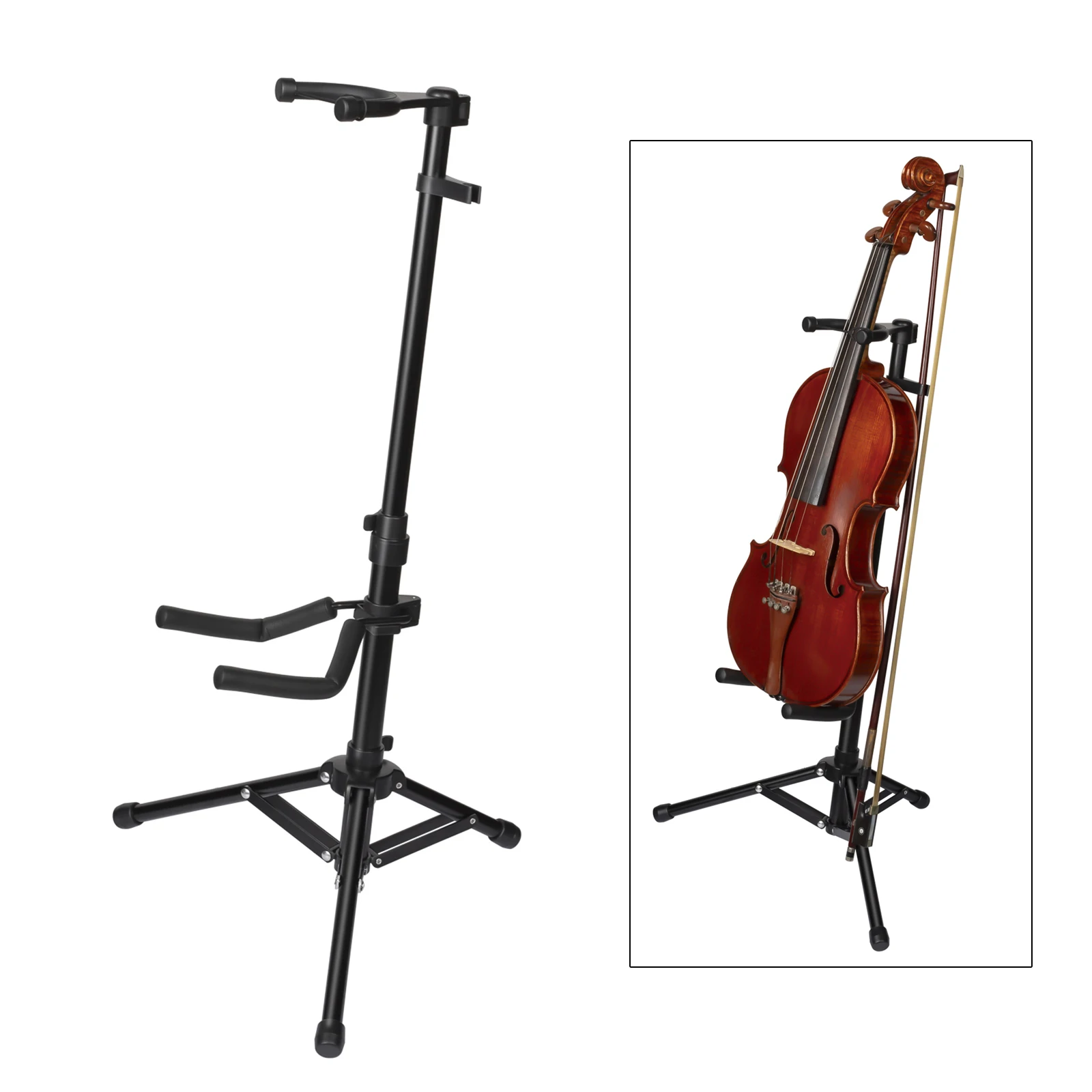 FL-13D-Violin-Stand-Holder-with-Bow-Holder-Floor-Standing-Adjustable ...