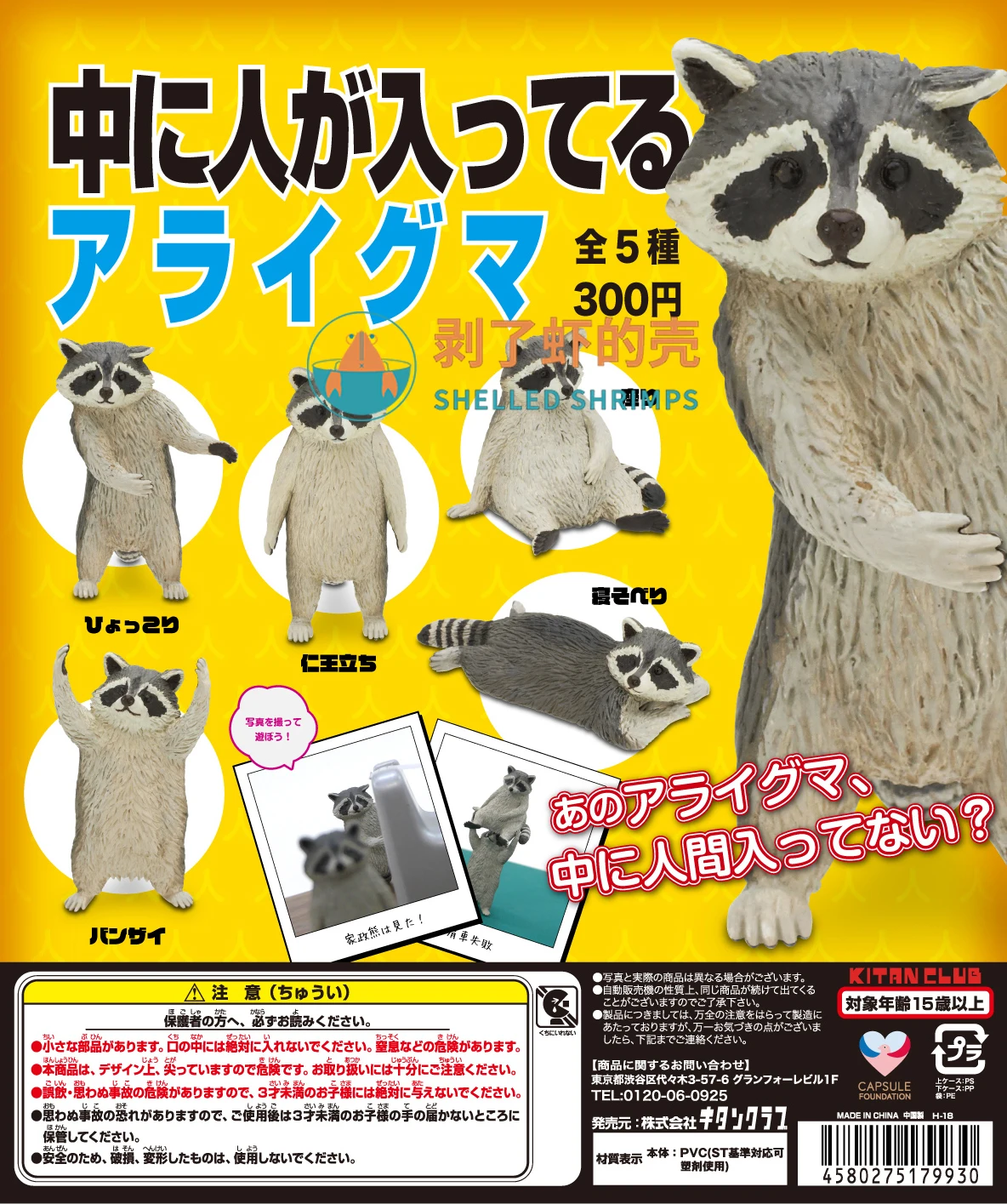 Japan Kitan Gashapon Capsule Toy Humanoid Raccoon Animal Cat Blind Box ...