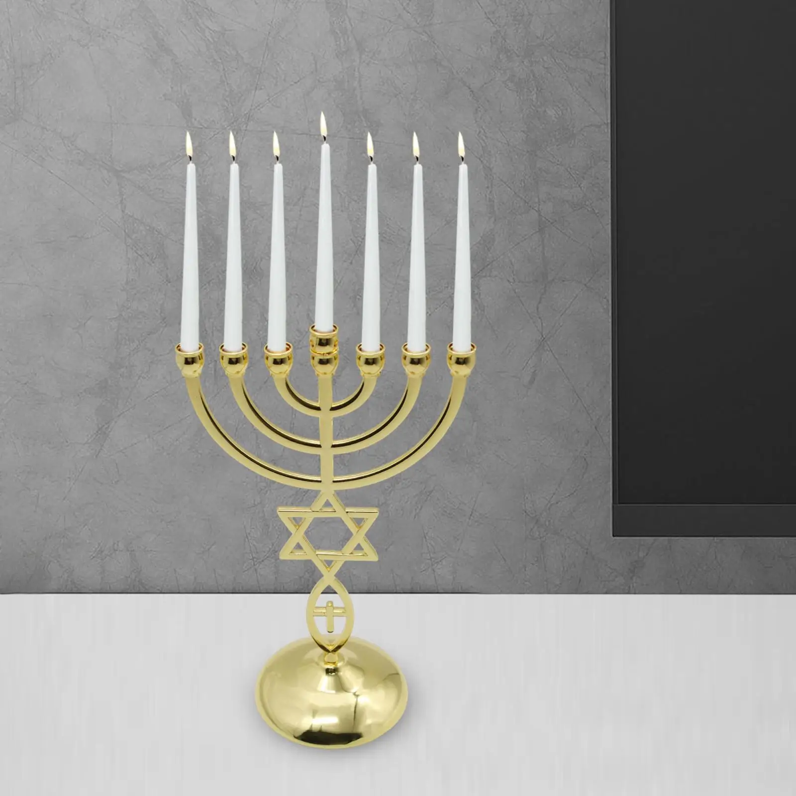 Candelabro-de-Metal-jud-o-7-ramas-dise-o-antiguo-altura-de-21cm ...