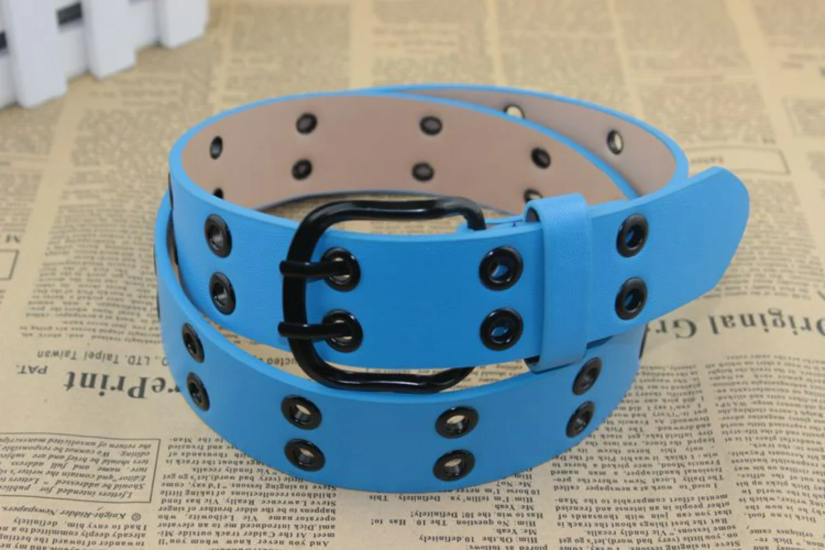3.5cm Fashion Candy Color Women's Belt Alloy Double breasted Solid ...