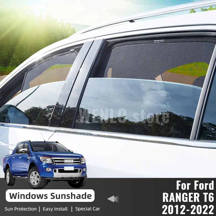 For-Ford-Ranger-T6-P375-2014-2022-Magnetic-Car-Sunshade-Front-Rear ...