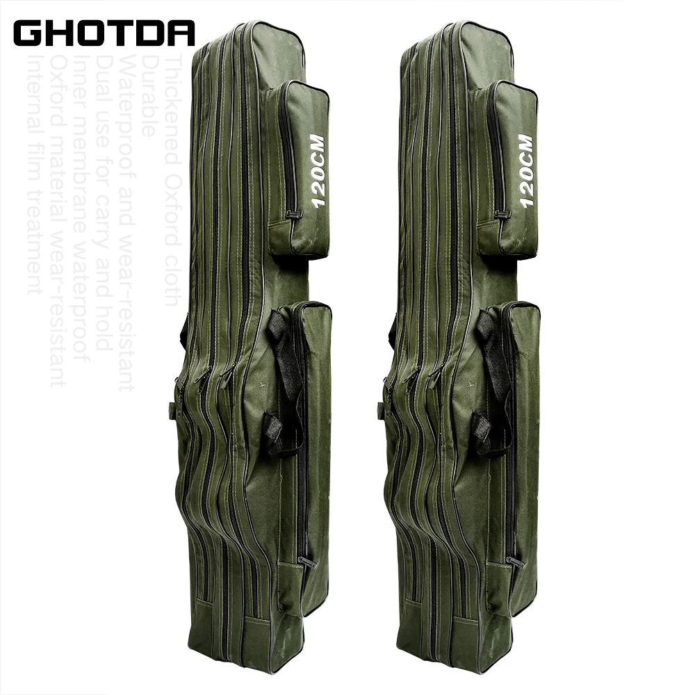 Fishing Rod Storage Bag Oxford Cloth 1/2/3 Layer Large Capacity Waterproof Multifunctional 110 ...