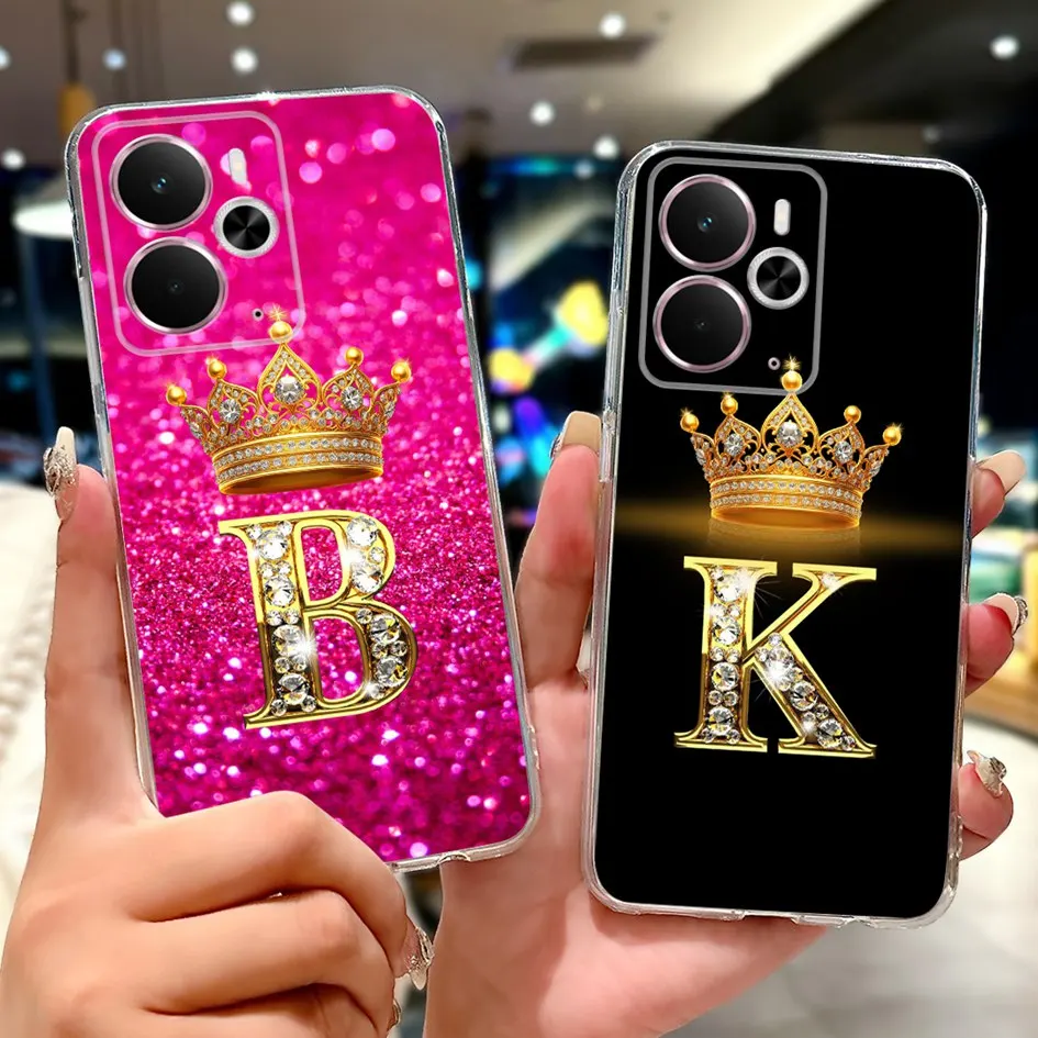 For Realme 14 5G Case RMX5075 Cover Cute Letters Soft Silicone Couple ...