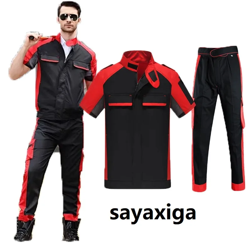 2024 Workwear Clothes Summer Short Sleeve Workmen Uniform Car Repairman ...