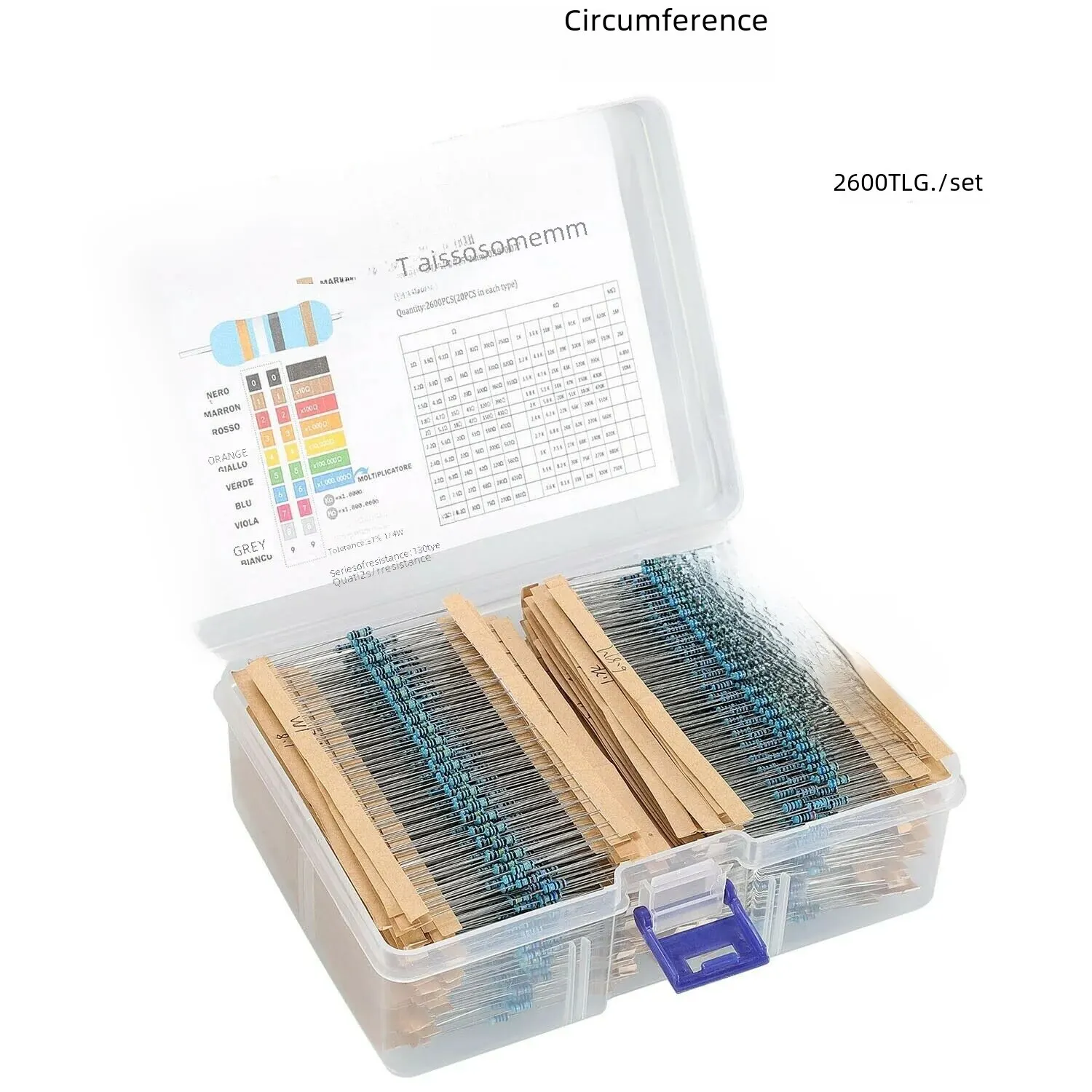 2600pcs 0.25w 1/4w Metal Film Resistor Pack 130 Specifications 2600 ...