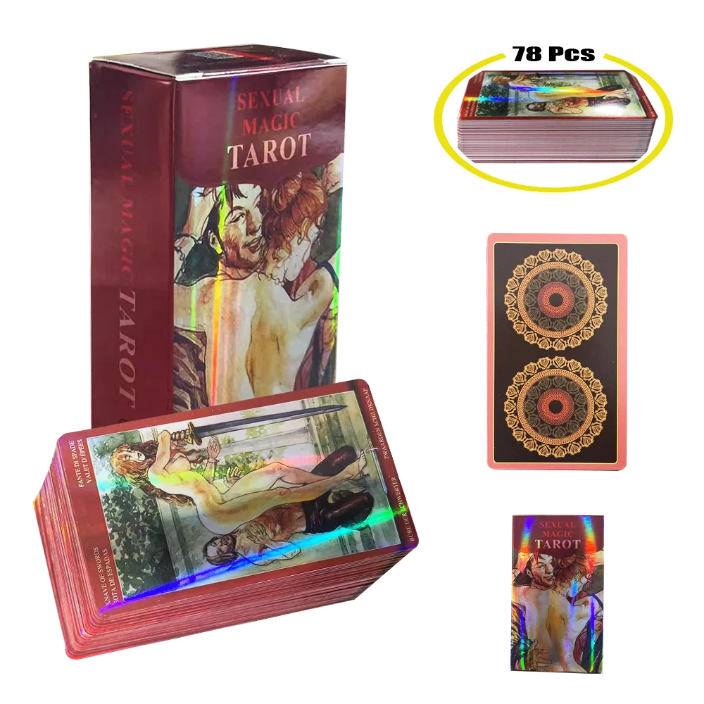 Holographic Sexual Magic Tarot Cards Pocket Deck English Version