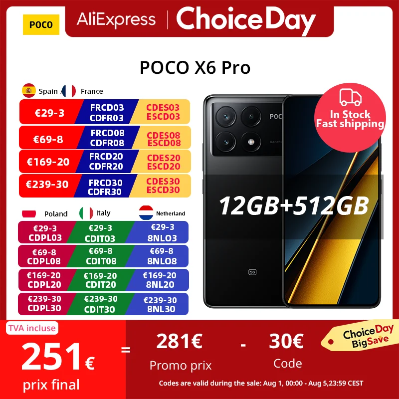 POCO-Version-globale-X6-Pro-5G-256-Go-512-Go-Dimrespondante-8300-Ultra ...