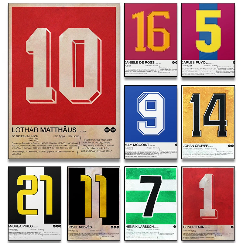 Minimalist Sports Number Series Poster Print Canvas Art Pictures Home ...