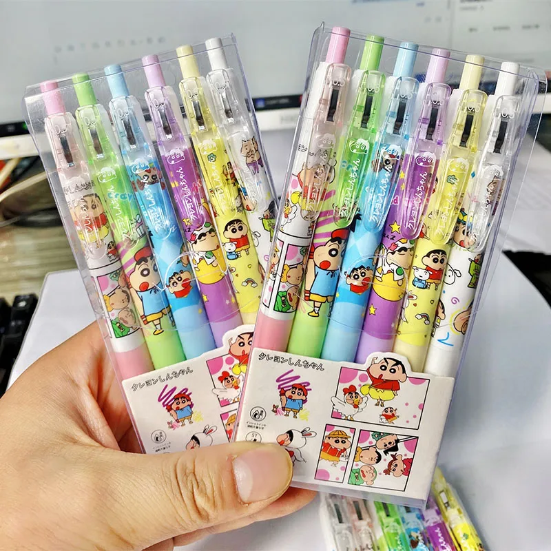 6Pcs-Kawali-Crayon-Shin-Chan-Nohara-Shiro-Ball-Pen-Gel-Pen-Black-0-5Mm ...