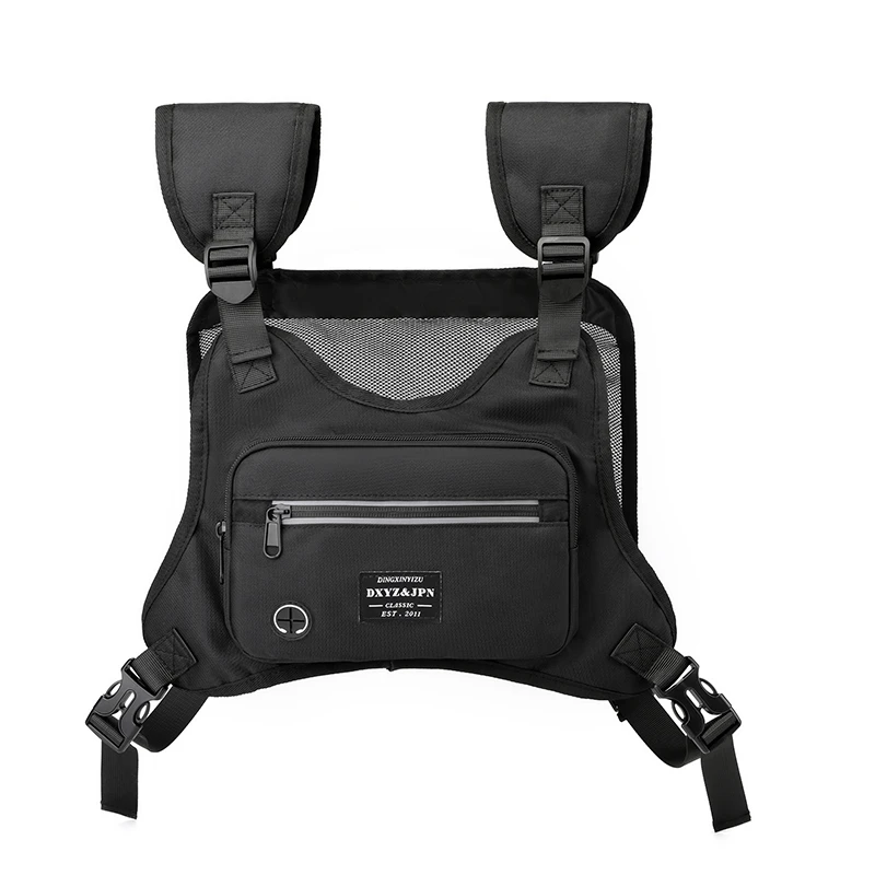 Tactical-Chest-Bag-For-Men-Hip-Hop-Vest-Streetwear-Bag-Unisex-Black ...