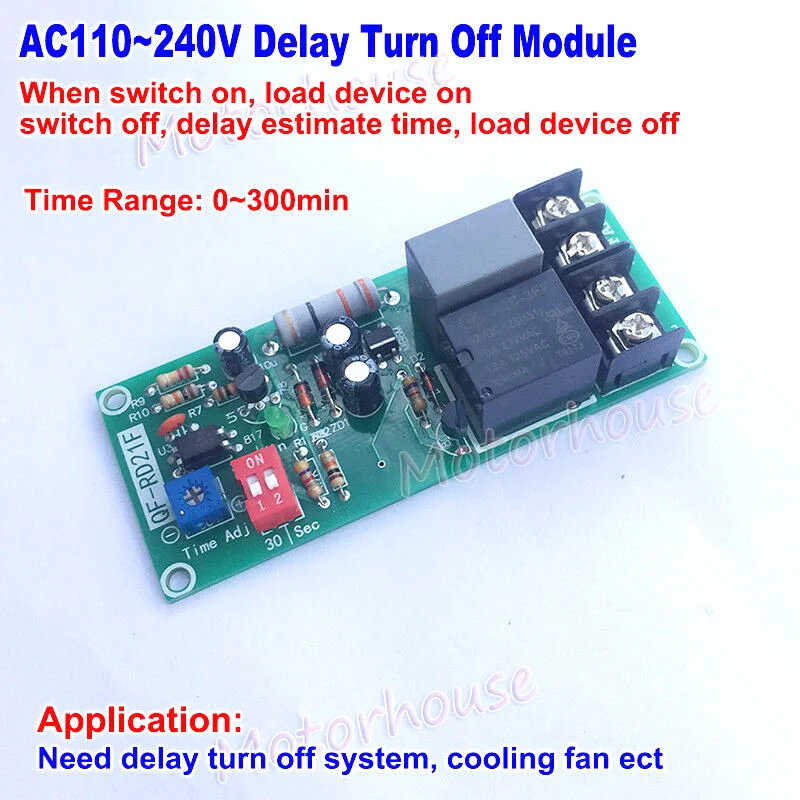 Ac 110v 120v 220v 230v Delay Time Turn Off Timer Control Relay Switch ...