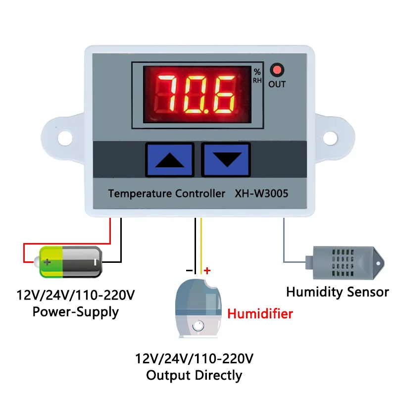 XH-W3005-W3005-DC-12V-24V-220V-10A-Digital-Humidity-Controller ...