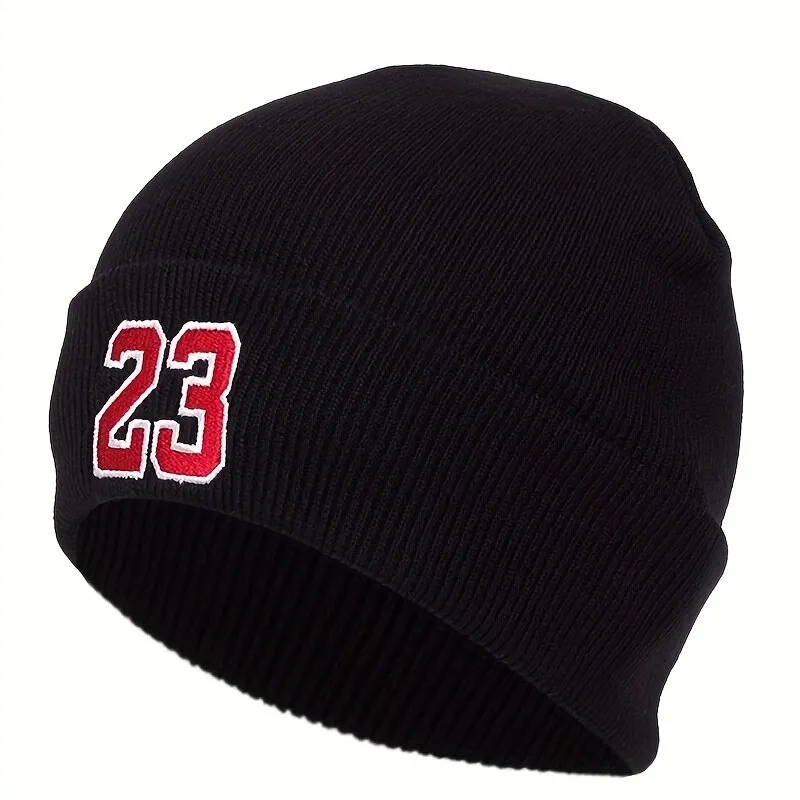 Unisex-23-Number-Embroidery-Beanies-Autumn-Winter-Warm-Hat-Hip-Cap ...