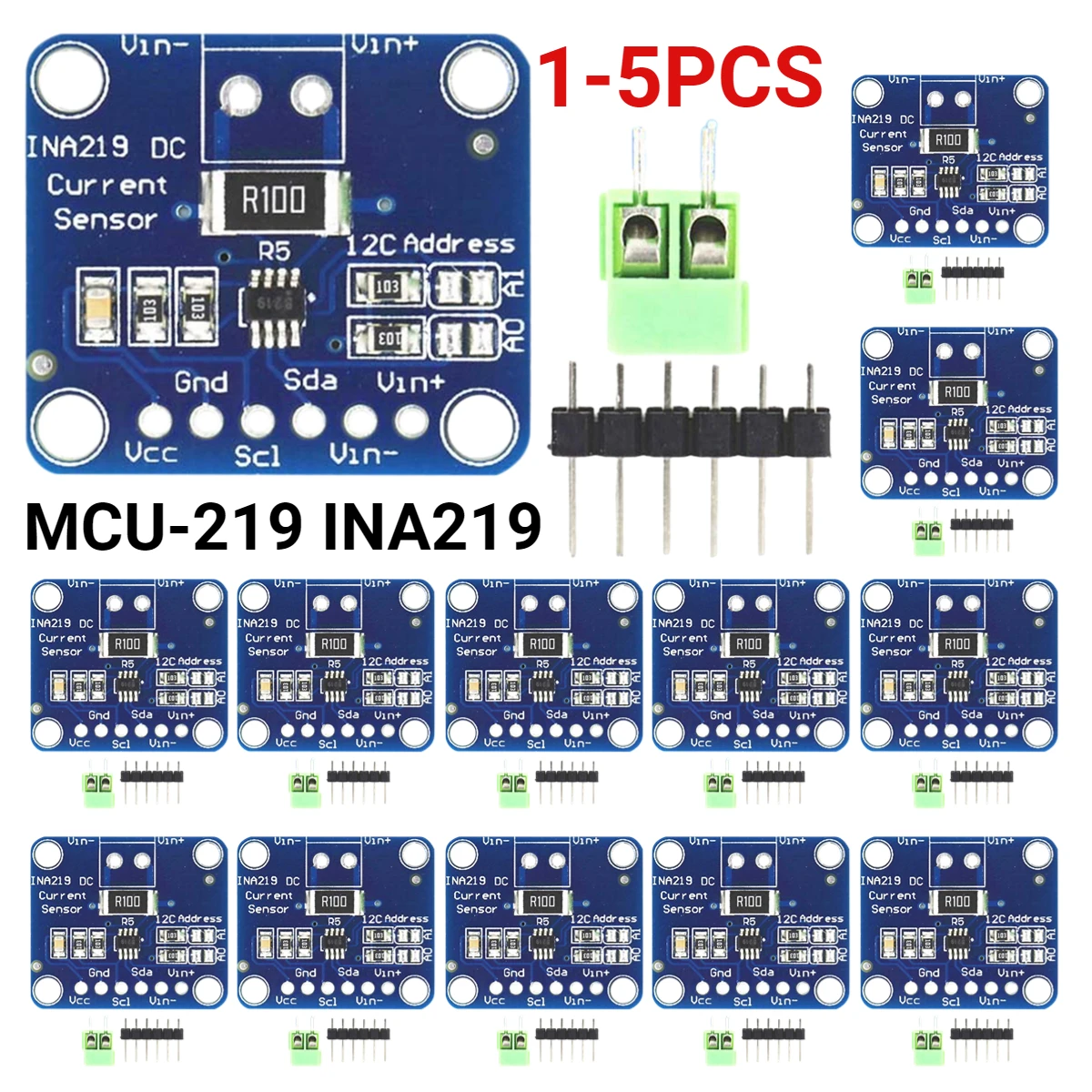 1-5PCS-MCU-219-INA219-I2C-Zero-Drift-Bi-directional-Current-Power ...