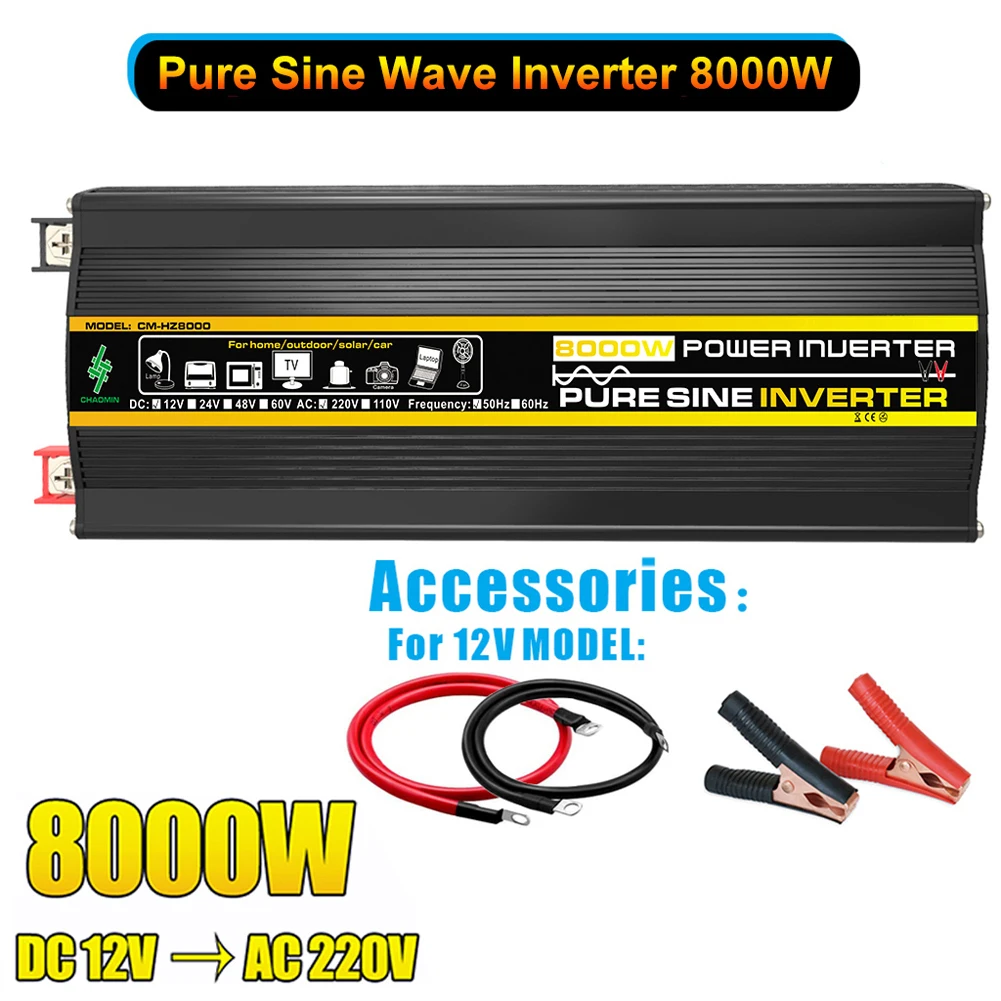 Pure-Sine-Wave-Car-Inverter-DC-12V-to-AC-220V-8000-6000-4000-3000W-Dual ...