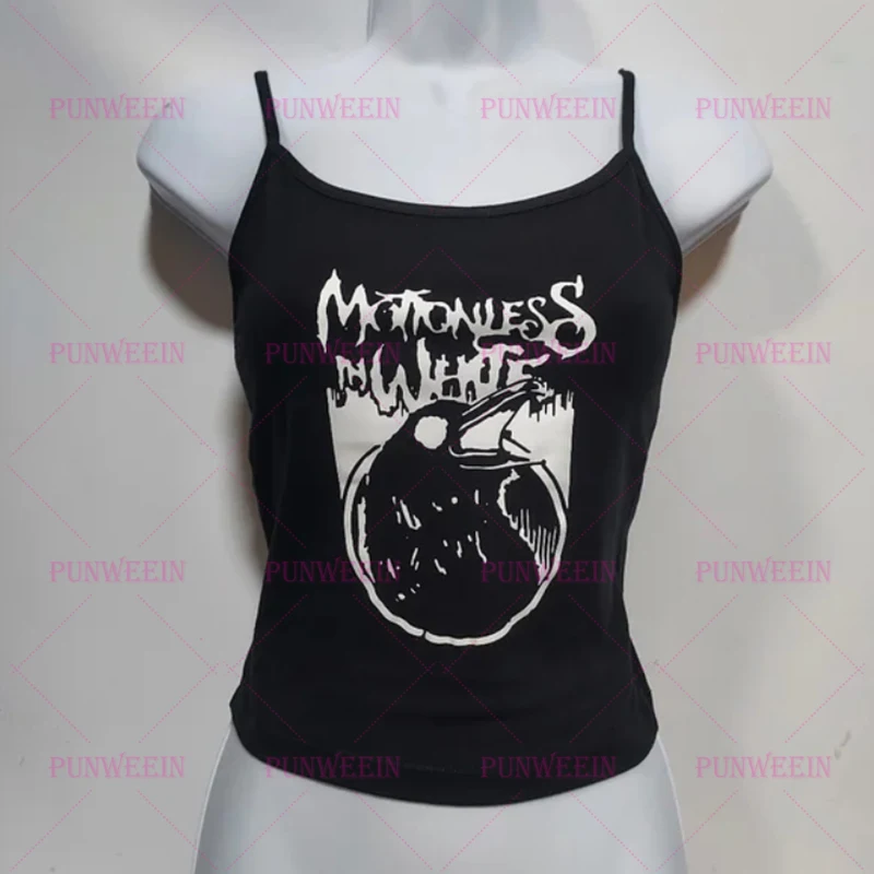 Motionless in white cropped Gothic Punk Vinatge Tank Top shirt Harajuku ...