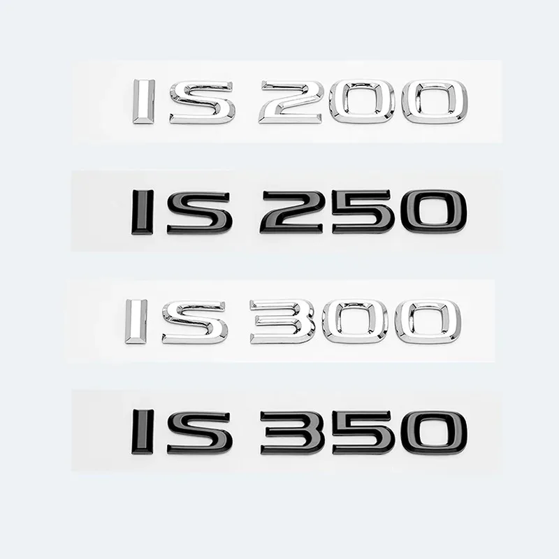 3D Chrome Glossy Black ABS Letters IS200 IS250 IS300 IS350 IS300h ...