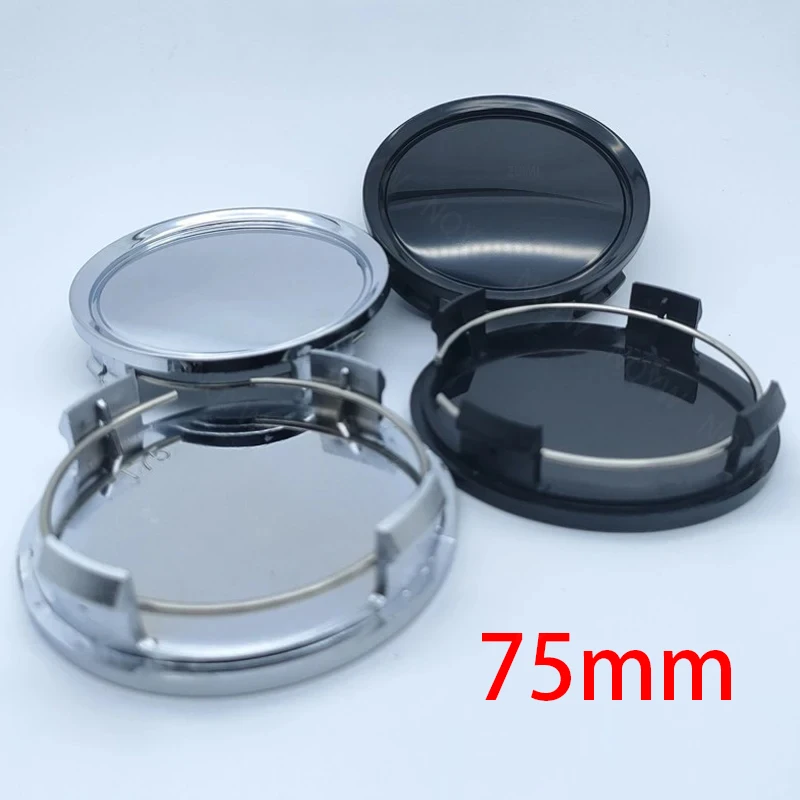 4Pcs-Set-75mm-Car-Vehicle-Wheel-Hub-Center-Cap-Cover-ABS-Black-Silver ...