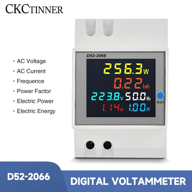 D52-2066-Din-Rail-AC-monitor-6IN1-Display-Smart-Meter-110V-220V-380V ...