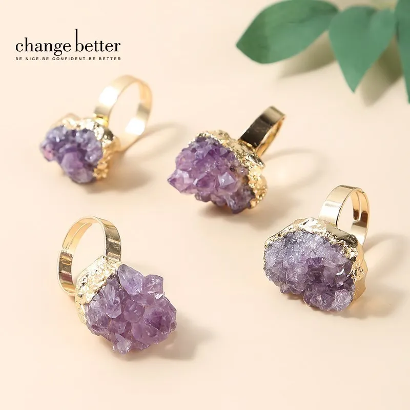Change-Better-Irregular-Natural-Amethyst-Cluster-Rough-Stone-Gold ...