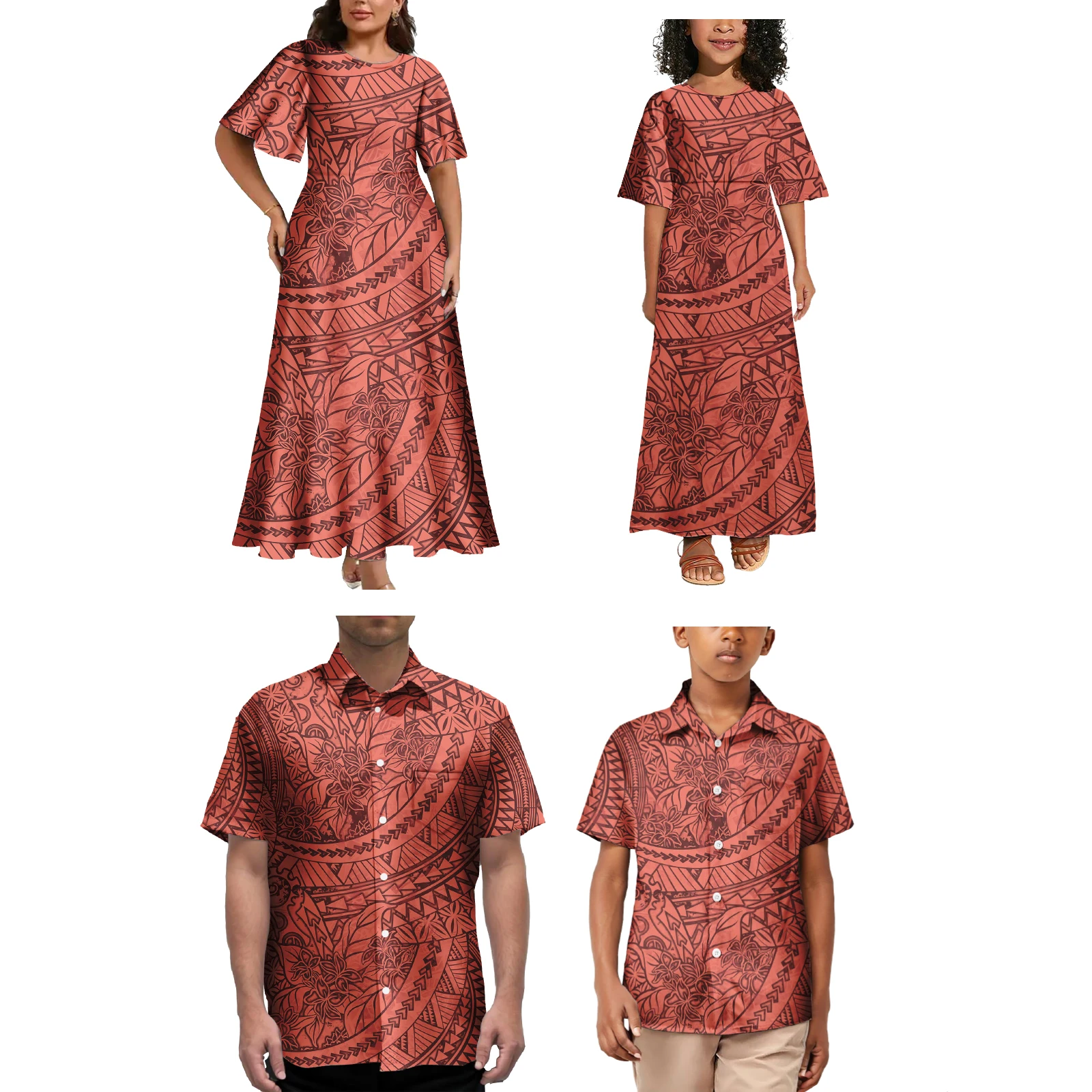 Pacific Island Father Mother Children Clothes Baby Girl Dresses ...