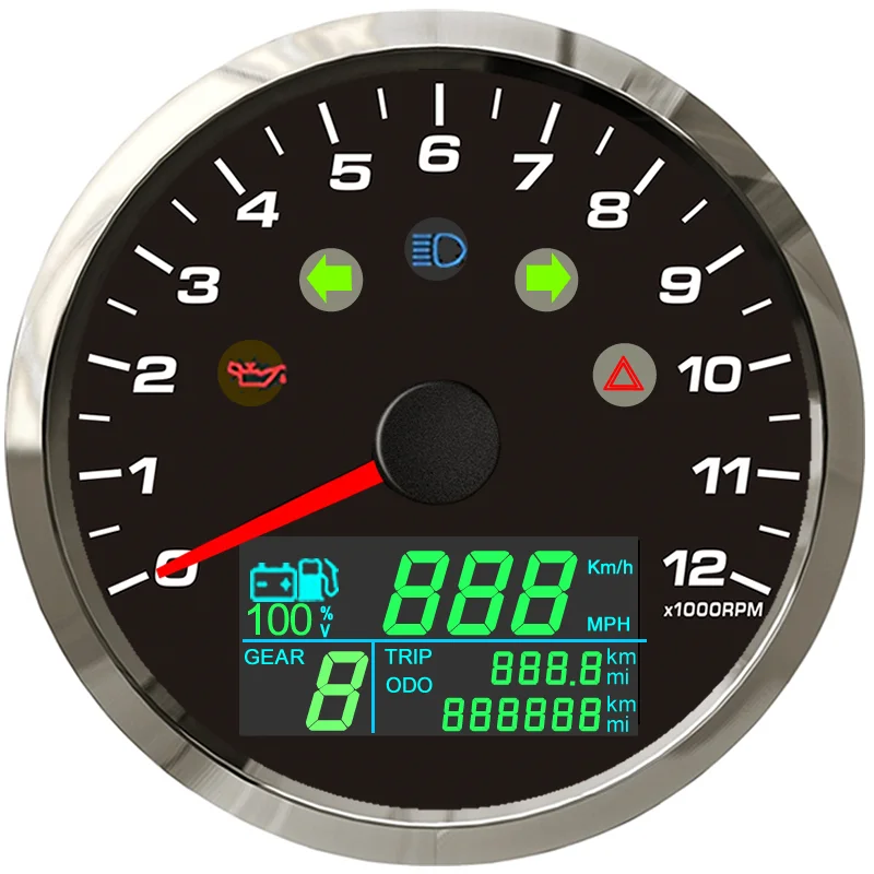 Waterproof-85mm-GPS-Speedometer-0-299KM-H-MPH-with-0-12000RPM ...