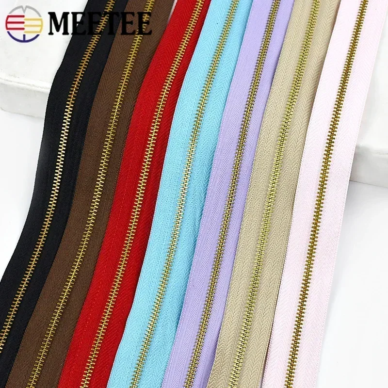 1-10Yards Meetee 3# Metal Zipper Jacket Decor Zips Tape Replace Coil ...