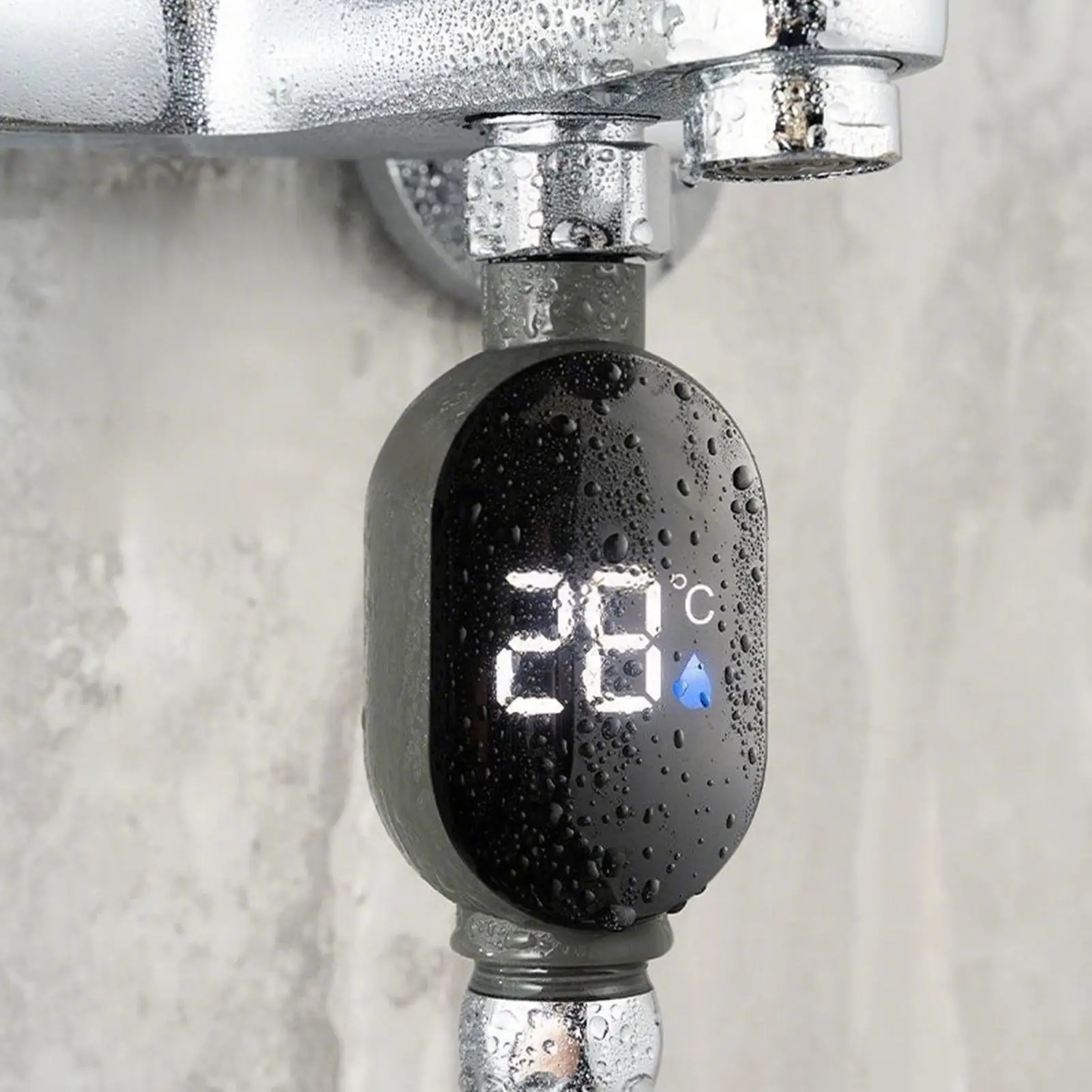 Digital Shower Thermometer Instant-Read LED Display Waterproof Bath ...