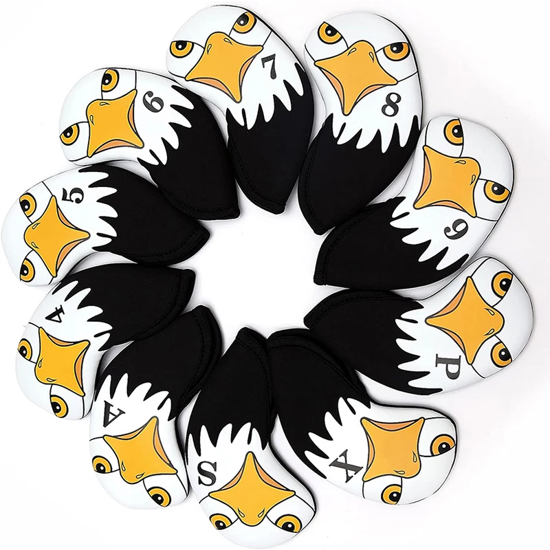 10pcs-Eagle-Pattern-Neoprene-Golf-Club-Iron-Head-covers-cover-set ...