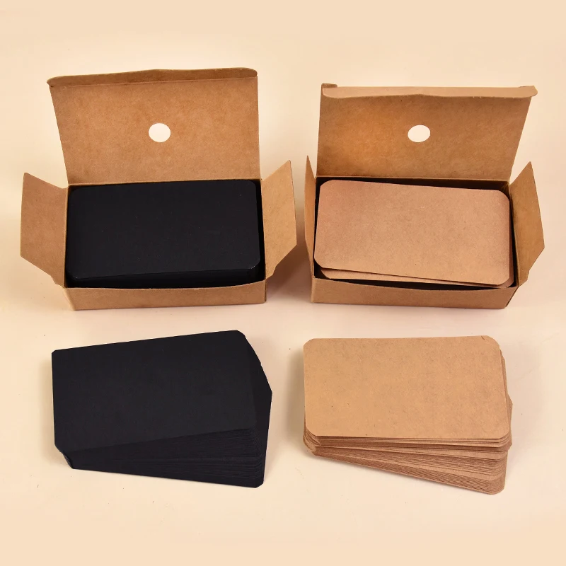 100Pcs-Retro-Double-sided-Blank-Kraft-Paper-Card-Handmade-Message-Card ...