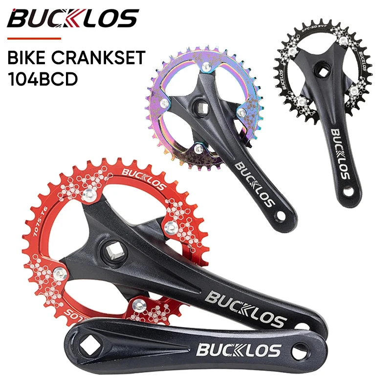BUCKLOS-Bike-Crankset-104-BCD-Crankset-MTB-Bicycle-Aluminum-Alloy ...