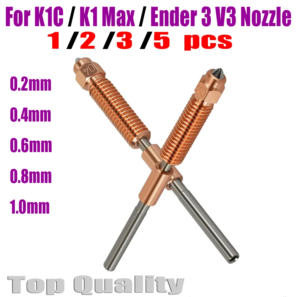 For Creality K1C Nozzle All-in-one Copper Titanium Nozzle High Flow K1 ...