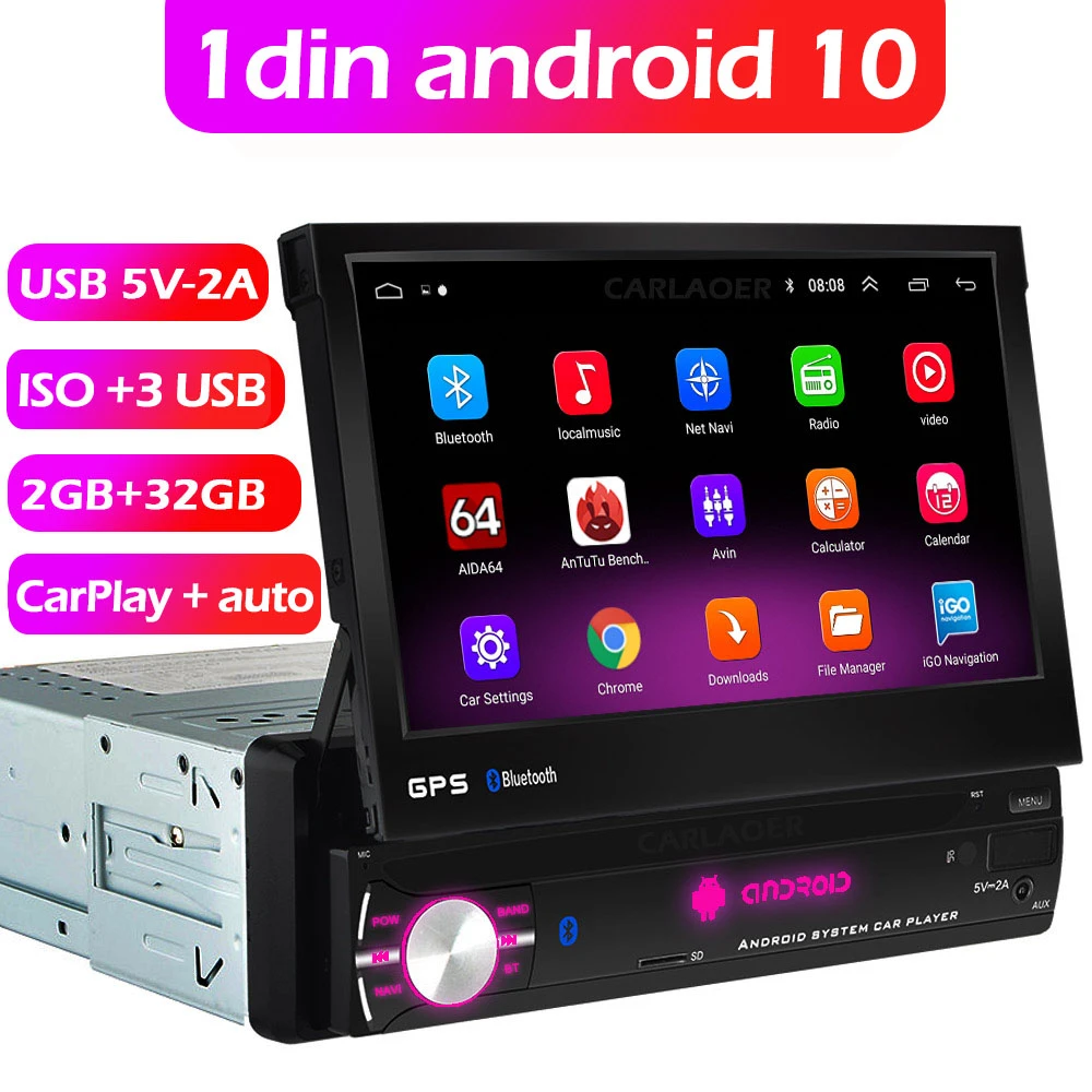 Android 10 1din Quad Core Car GPS Navigation Player 7'' Universa Car ...