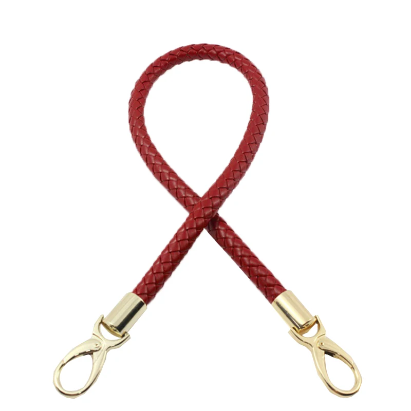 Braided Rope Bag Handle Straps - 40cm Handmade DIY Accessories (Black)
