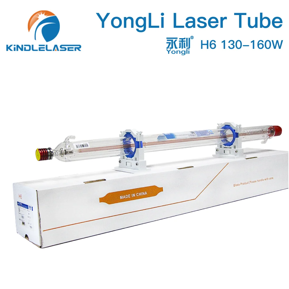 KINDLELASER Yongli H6 130-160W CO2 Laser Tube H Series Dia.70mm Wooden ...