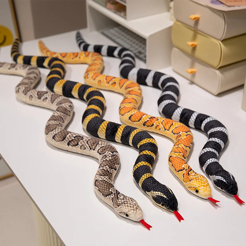 100-150CM-Simulation-Snake-Plush-Toys-Lifelike-Banded-krait-Palmetto ...