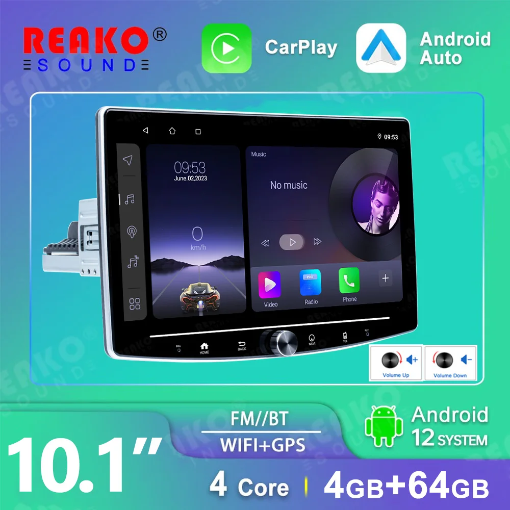 REAKO-10-1-inch-360-Rotatable-Car-radio-android-auto-1-din-Car ...