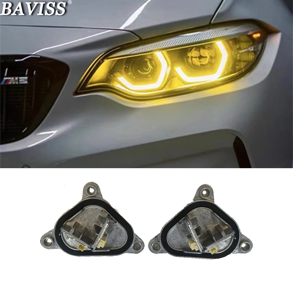 Lemon-Yellow-Angel-Eyes-For-BMW-M2-2-series-DRL-multicolor-LED-F22-F23 ...