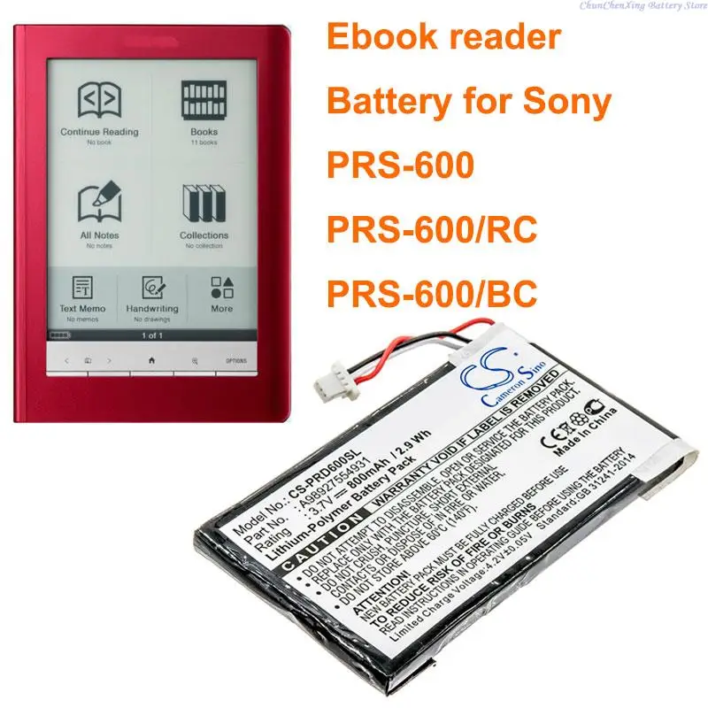 Cameron Sino 800mAh E-book, E-reader Battery A98927554931, A98941654402 ...
