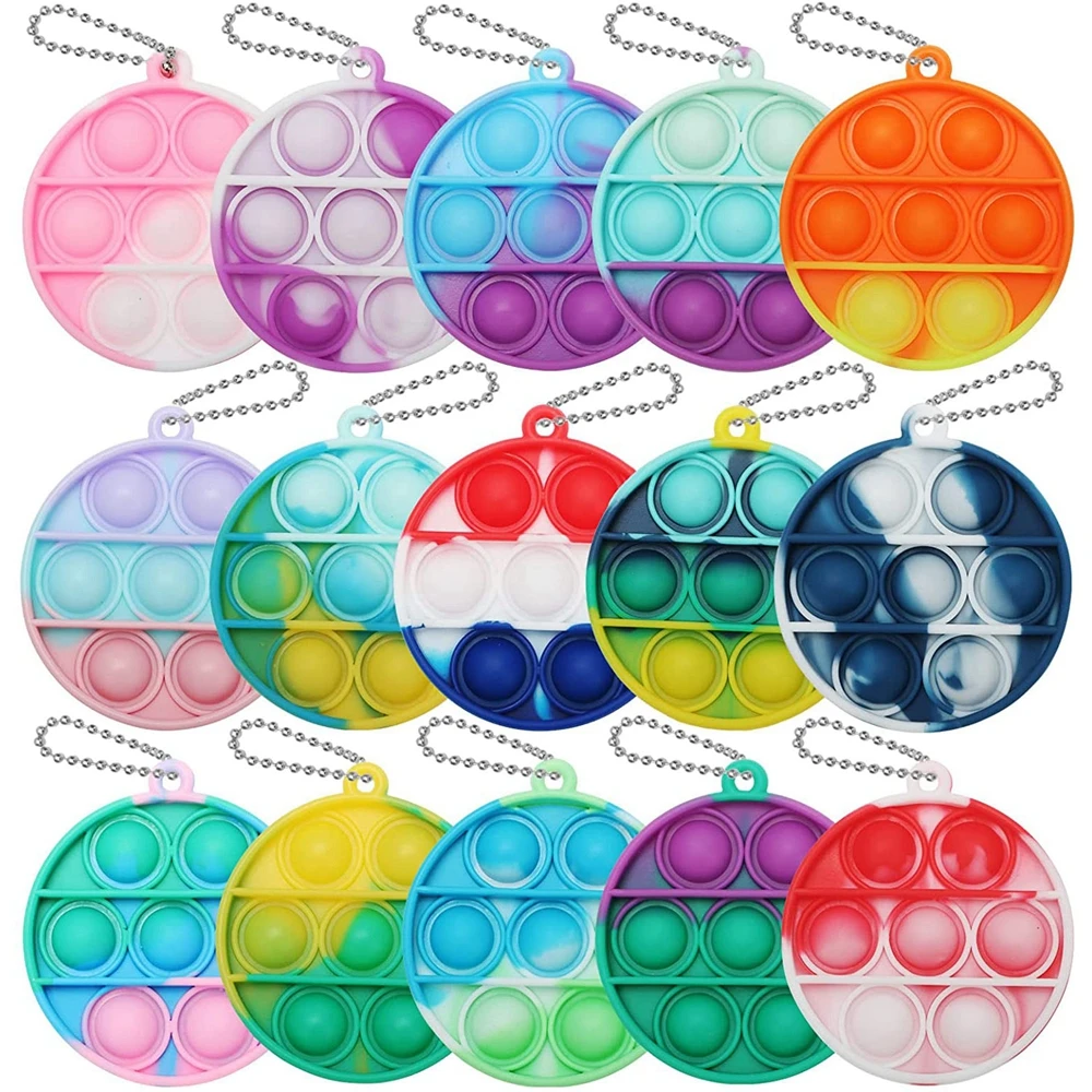 15/30Pcs Random Mini Pop Push Fidget Toys Stress Relief Hand Toys ...