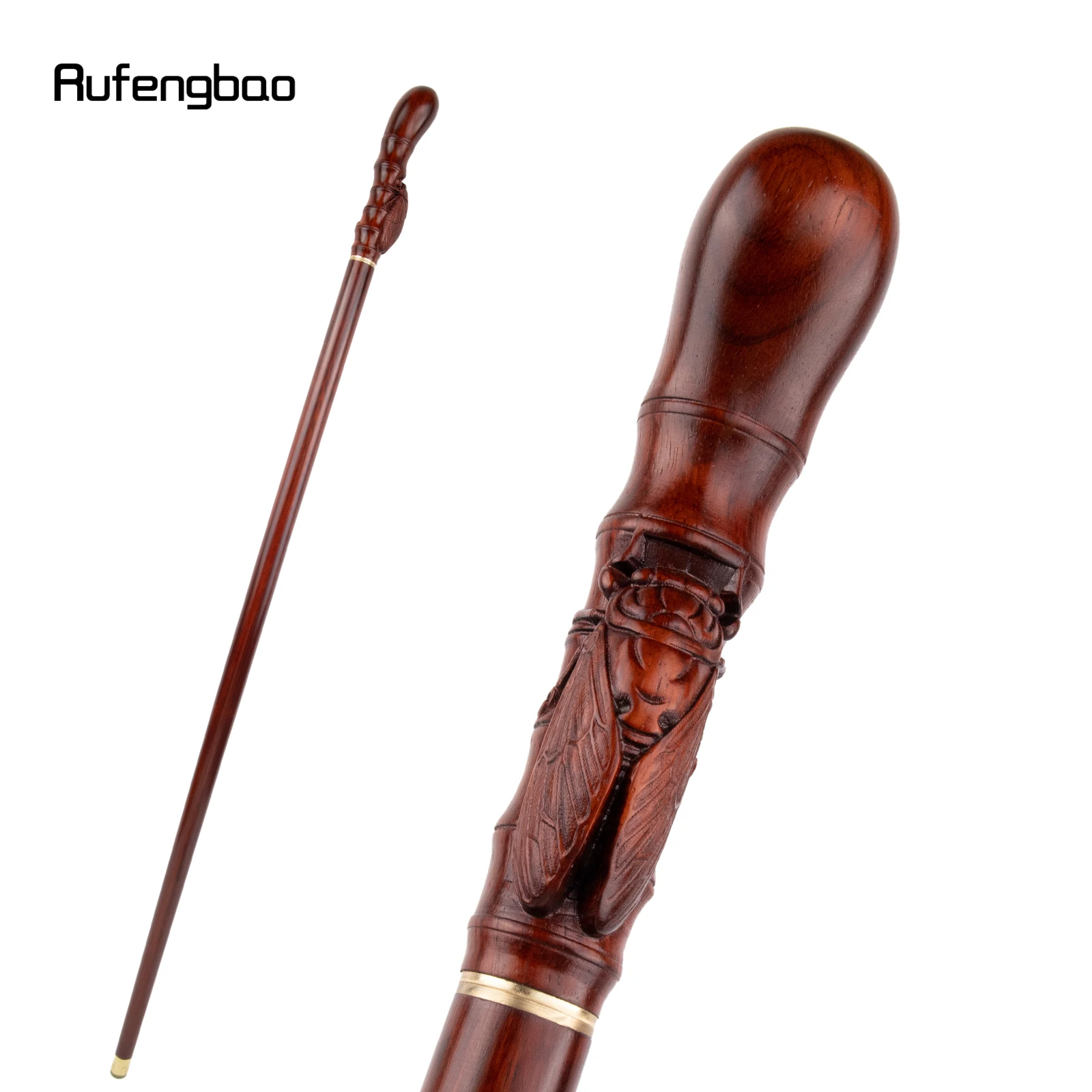 Brown-Cicada-Bamboo-Wooden-Single-Joint-Fashion-Walking-Stick ...