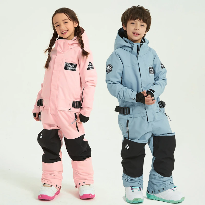 2022 Children One piece Ski Suit Girls Warm Skiing Inter Outdoor ...