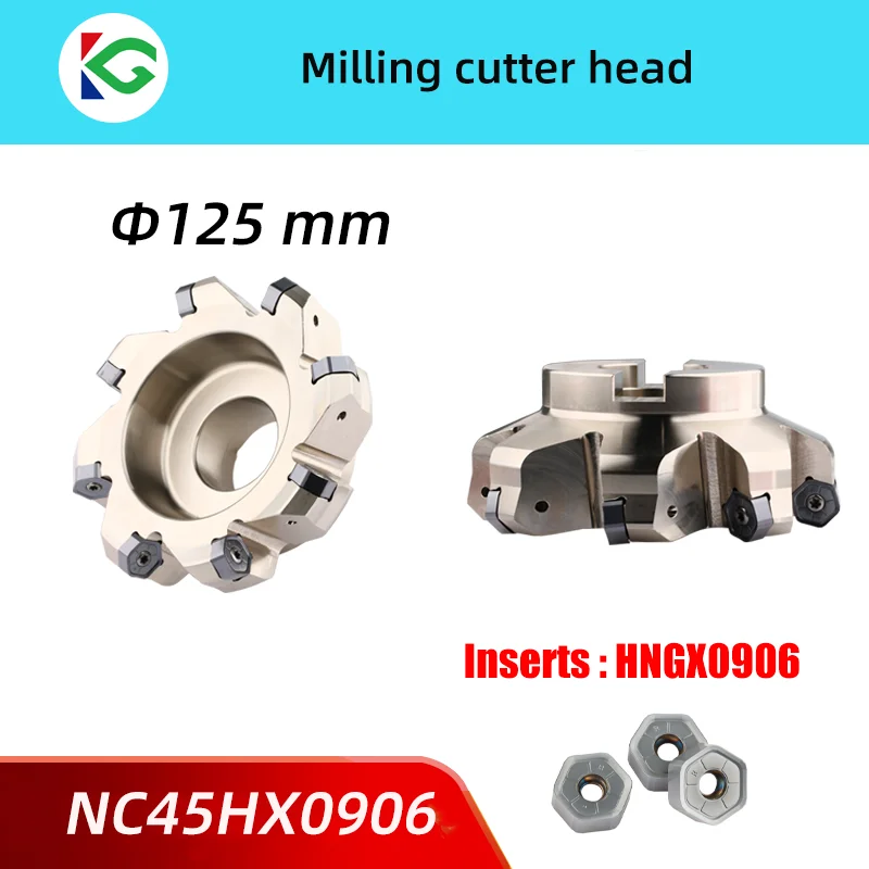 For-HNGX0906-Insert-125mm-Face-Milling-Cutter-Head-NC45HX0906-45-Degree ...