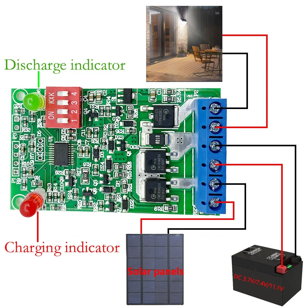 Solar Lamp Controller Module Lithium Battery Solar Controller Light ...