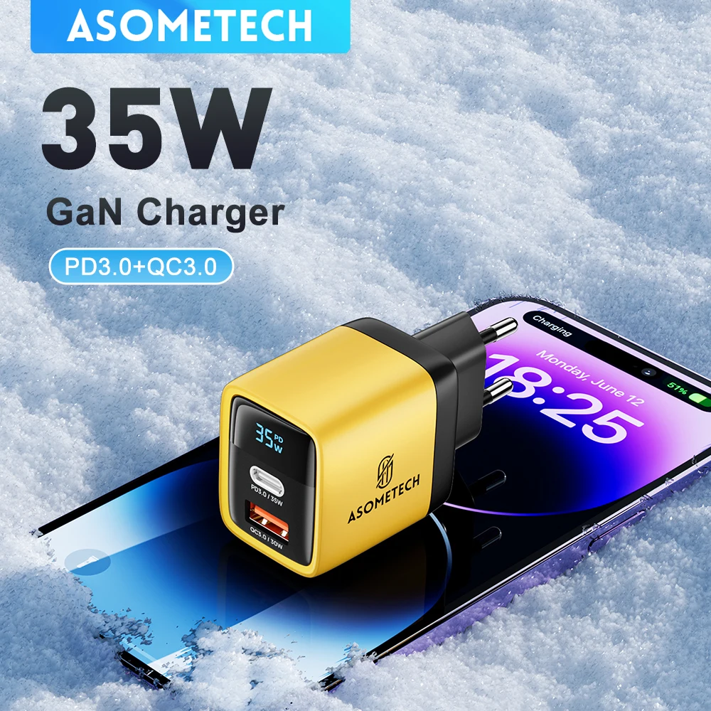 35W-GaN-Fast-Charging-Type-C-USB-Charger-LED-Display-QC4-0-PD3-0-PPS ...