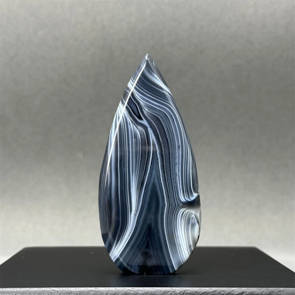 Natural-Gemstone-Black-Onyx-Silk-Stripe-Free-Form-Torch-Reiki-Healing ...