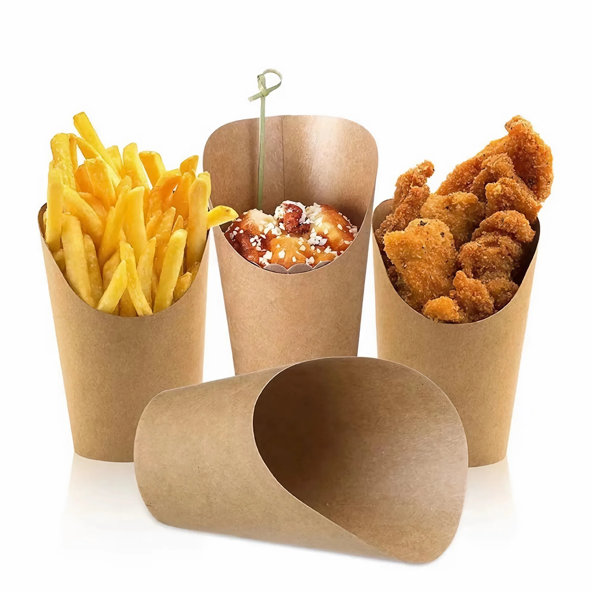 25-50pcs-Kraft-paper-potato-chips-box-disposable-french-fries-Holder ...