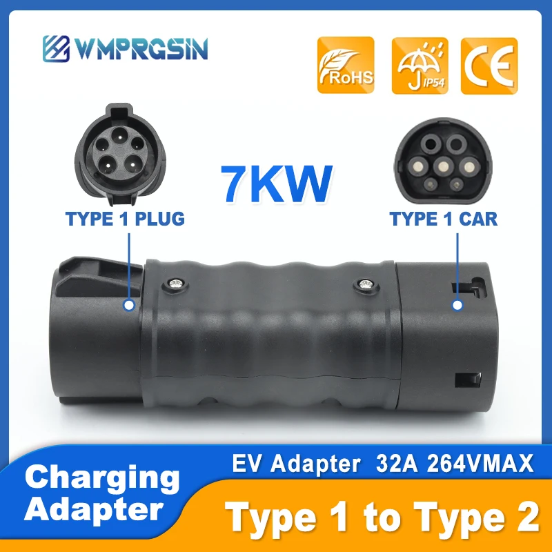 J1772-7Kw-Plug-Adapter-Type-2-To-Type-1-Adapter-BYD-EV6-EV9-ID4-Charger ...