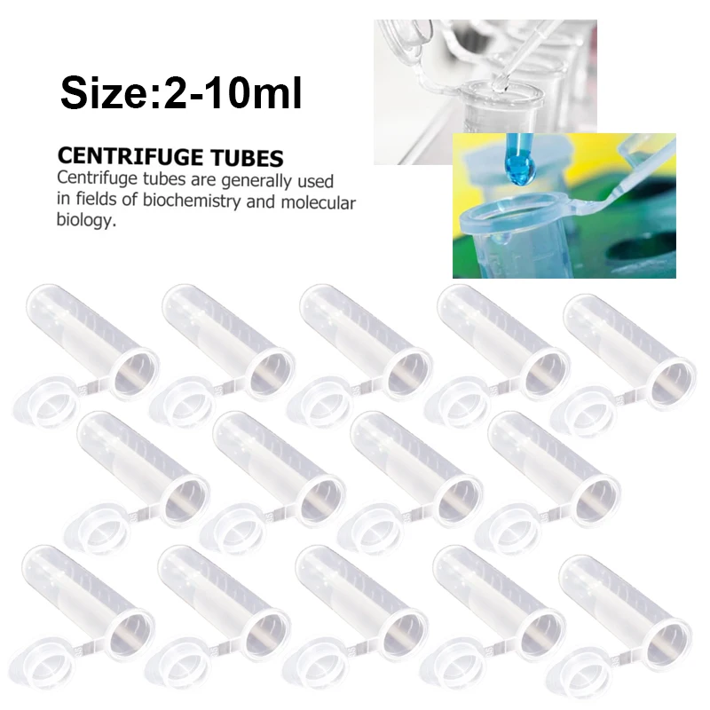 50pcs-2-10ML-laboratory-samples-centrifuge-tubes-round-bottomed-plastic ...