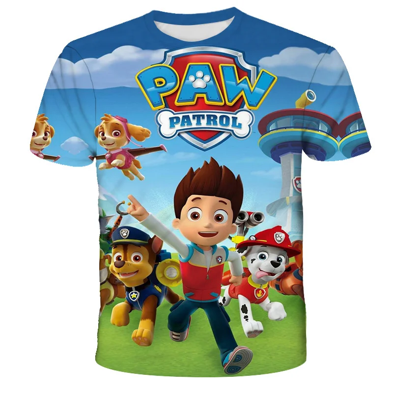 Paw Patrol Toy Dog Kids Clothing Tops Boy T-shirt 3d Print Pat ...